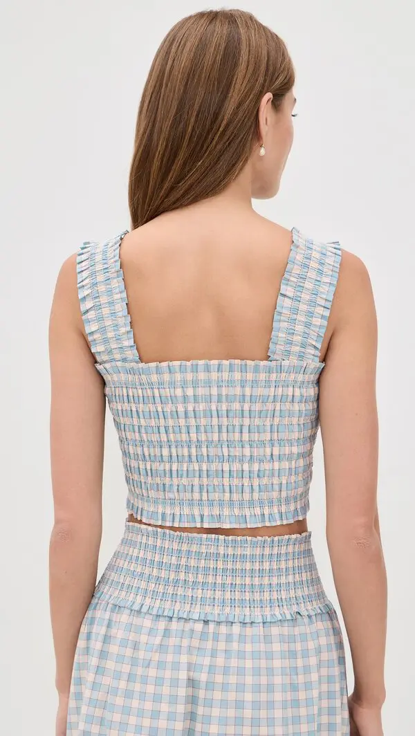 Hill House Home Azalea Nap Top - Blue/Red Gingham | Editorialist